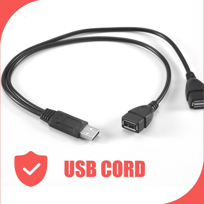 USB 2.0 A Male To 2 Dual USB Female Jack Y Splitter Hub Cord Adapter ...