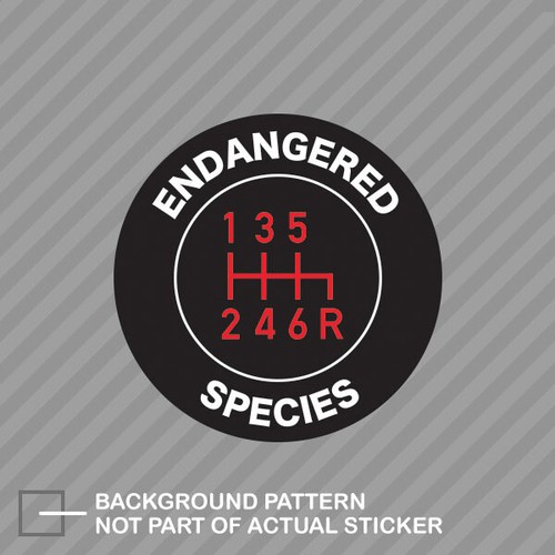 Stick Shift Endangered Species Sticker Decal Vinyl manual transmission ...