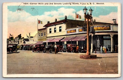 Postcard Conner Main & 2nd St. Looking North Tijuana B.C. Mexico VTG ...