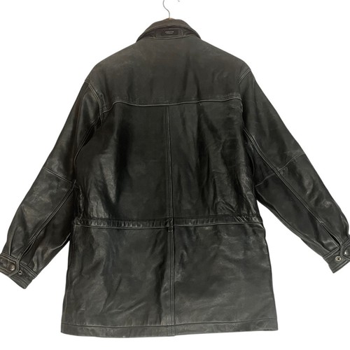 Claiborne Lambskin Leather Field Jacket Overcoat Mens Medium Black Zip Insulated | eBay