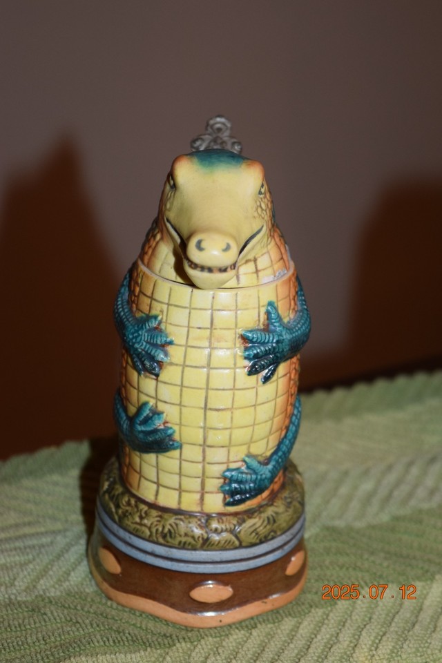 Original Antique Alligator Character German Beer Stein, Marzi & Remy ...