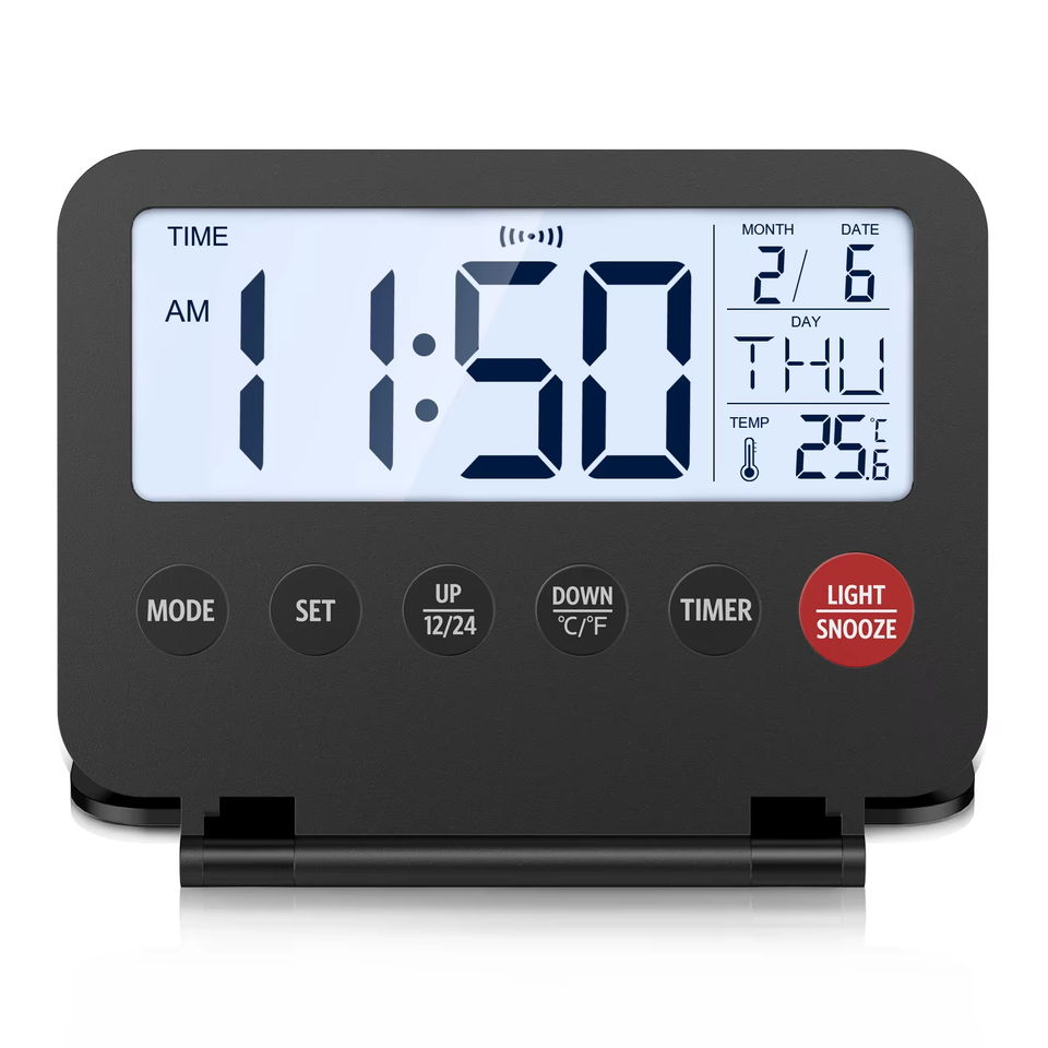 Digital Travel Alarm Clock Small Foldable Alarm Clock Battery Operated ...