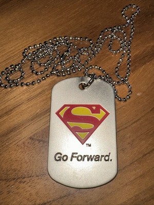CHRISTOPHER REEVE FOUNDATION SUPERMAN GO FORWARD DOG TAG Necklace/Key ...