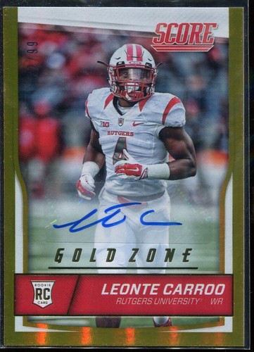 2016 Panini Score Leonte Carroo /99 Gold Zone Auto RC #369 Miami ...