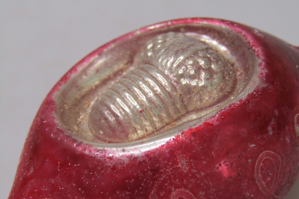 VTG Antique Glass Indent Outdent ACORN CROWN Drop Embossed Christmas ...
