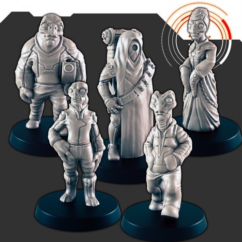 Sci-Fi Alien Civilian Bundle 32mm Tabletop Miniature Set, Fiction ...