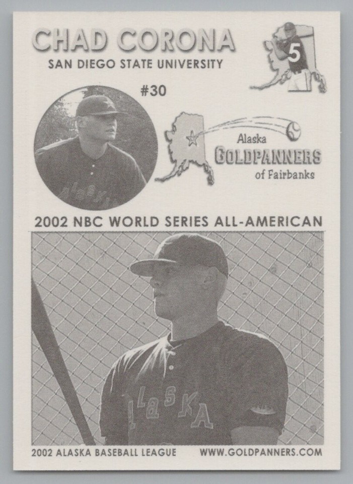 Chad Corona 2002 Alaska Baseball League Top Prospects 5000 Made | eBay