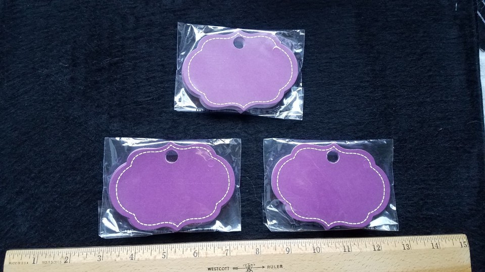 72 Purple Blank Paper Hang Tag Wedding Label Party Favor Price Cards ...