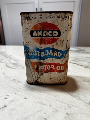 Amoco outboard motor oil can,vintage from the 1950s with graphics,fair ...