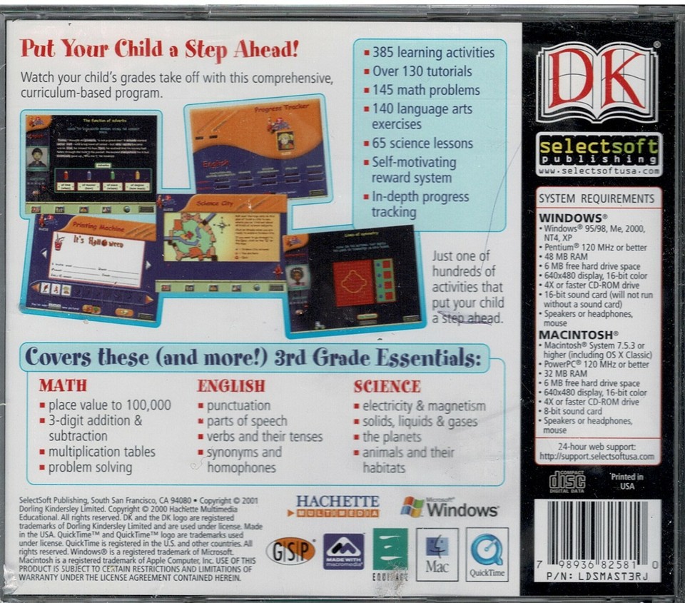 DK Smart Steps 3rd Grade Pc New XP 385 Learning Activities Science Math ...