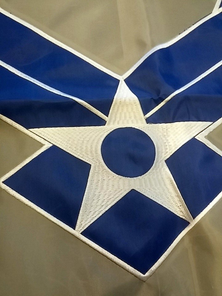 United States Air Force Double Sided Nylon Embroidered 3x5 Foot Flag ...