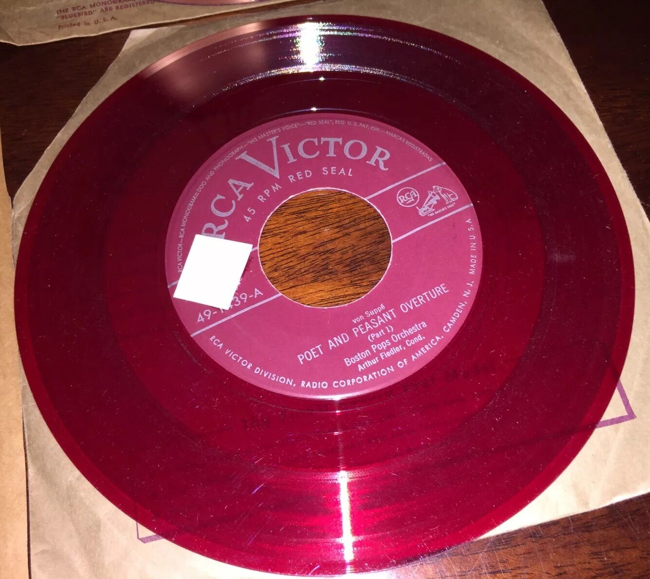 4 - RCA Victor Red Seal Records 45 RPM Enrico Caruso Arthur Fiedler ...