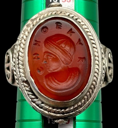 Greek Emperors Intaglio Carnelian Signet Silver Ring,vintage Intaglio ...