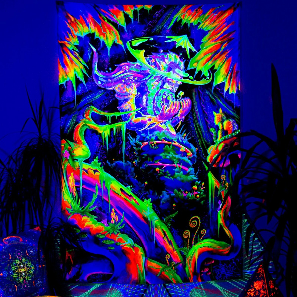 Trippy Blacklight Posters Vintage 1960s 70s Psychedelic Blacklight