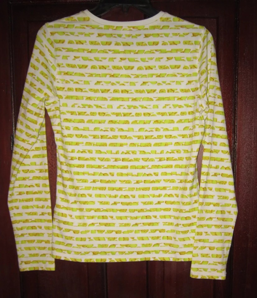 Basler Size 34 XS S Stretch Knit Top Shirt Button Down Striped Lime ...