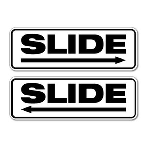 Slide Arrow Door Sign Sticker Decal Shopfront Trading #7406ST | eBay