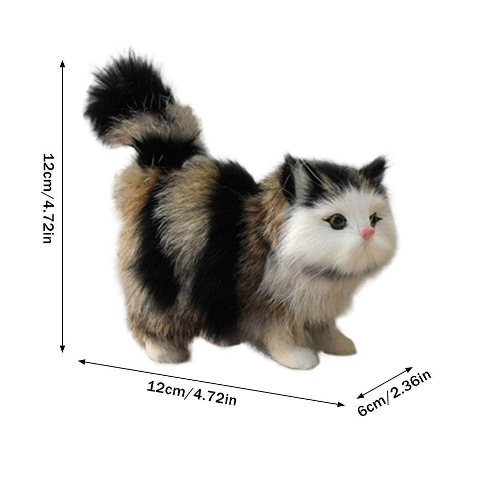 Realistic Cat Stuffed Plush Cats Toy Soft Cute Plush Cat Doll For Kid ...