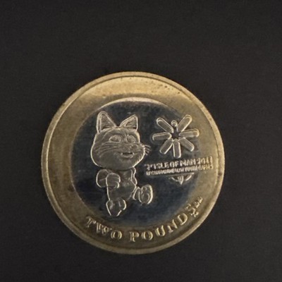 Tosha Cat £2 Coin IoM Commonwealth Youth Games Toshi Cat Two Pound Coin ...