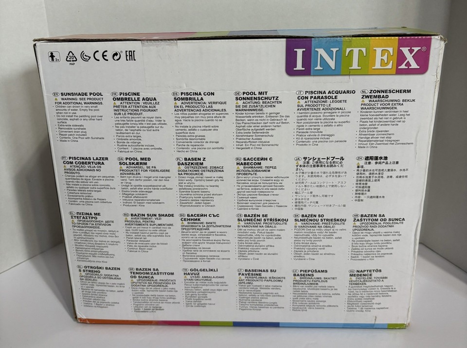 NIB Unopened INTEX Sunshade Pool Removable Sunshade Drain Plug Repair ...