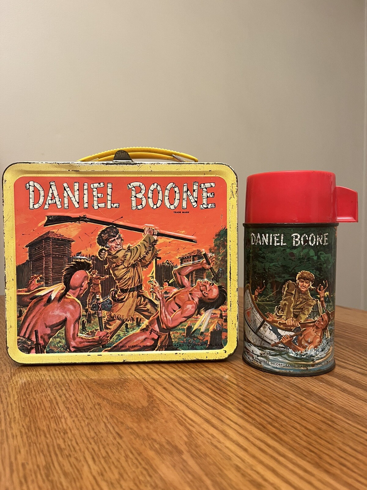 VINTAGE 1955 DANIEL BOONE LUNCHBOX W THERMOS | eBay