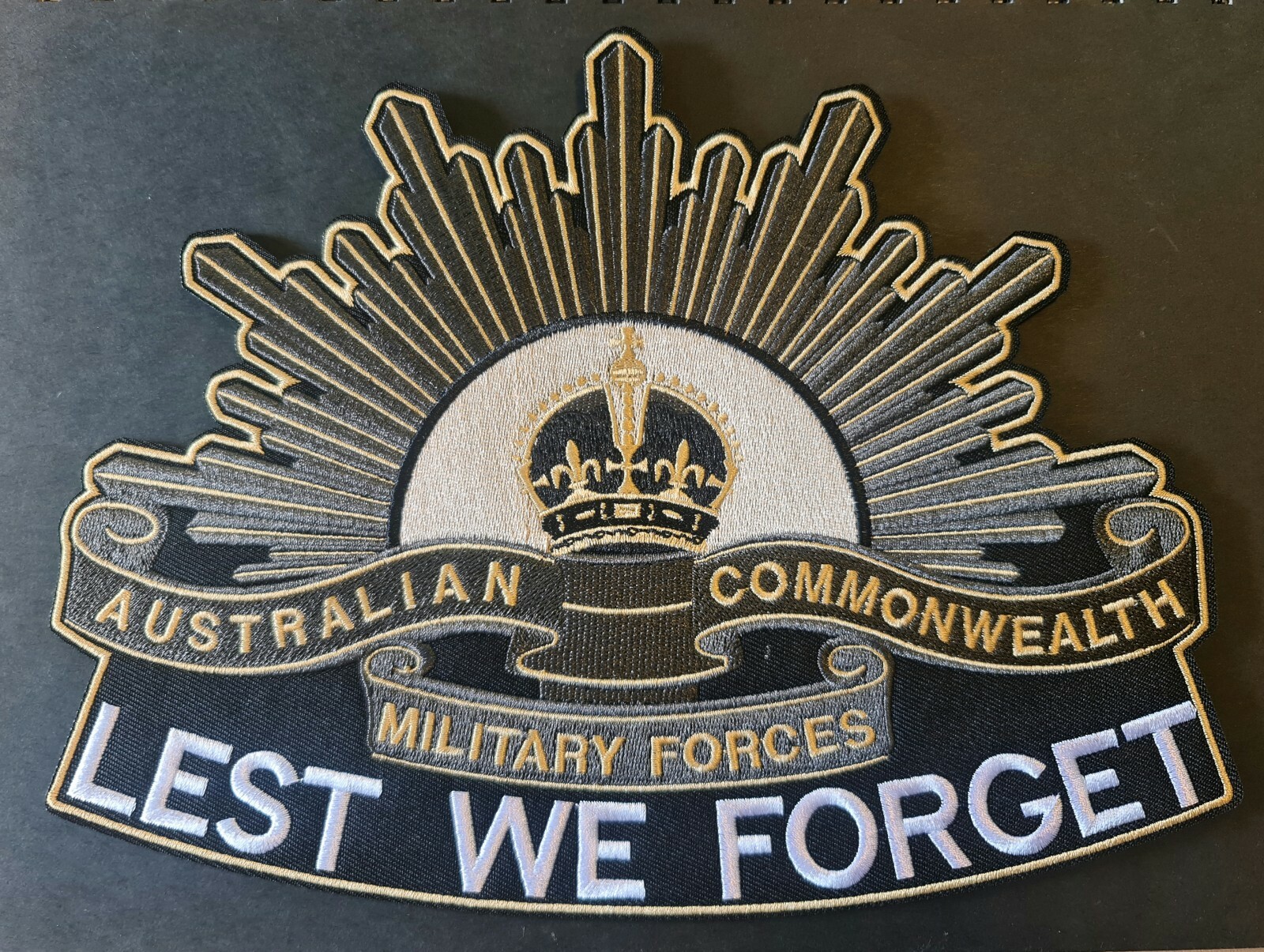 Patch iron/sew on ANZAC LEST WE FORGET Rising Sun Back Patch Harley ...