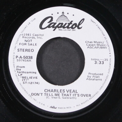 CHARLES VEAL: don't tell me that it's over CAPITOL 7" Single 45 RPM | eBay