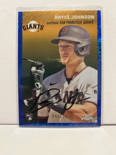 2023 Topps Chrome Platinum Blue Shimmer 46/100 - #20 Bryce Johnson RC - Giants | eBay