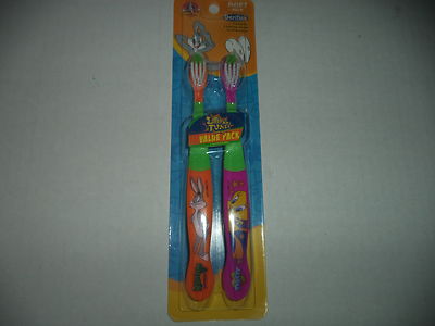 Looney Tunes Two Soft Bristle Toothbrushes With Tweety Bird And Bugs ...