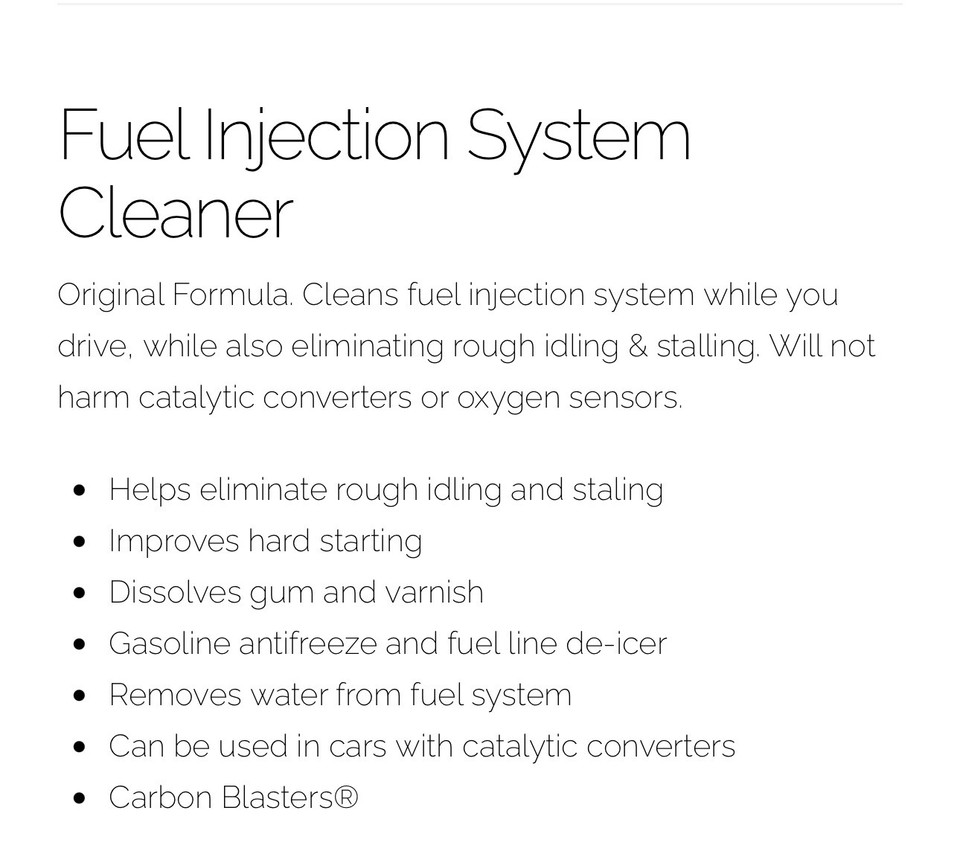 Fuel Injection System Cleaner J/B Justice Brothers Opens Clogged ...