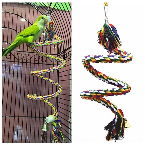 Small Birds Cotton Rope Hanging Rope For Birds Cage Home 1pc With Hook ...
