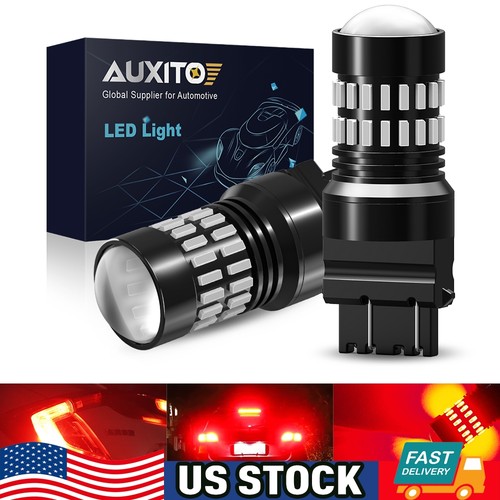 2x 3157 3156 Red LED Strobe Flashing Blinking Brake Tail Light Parking ...