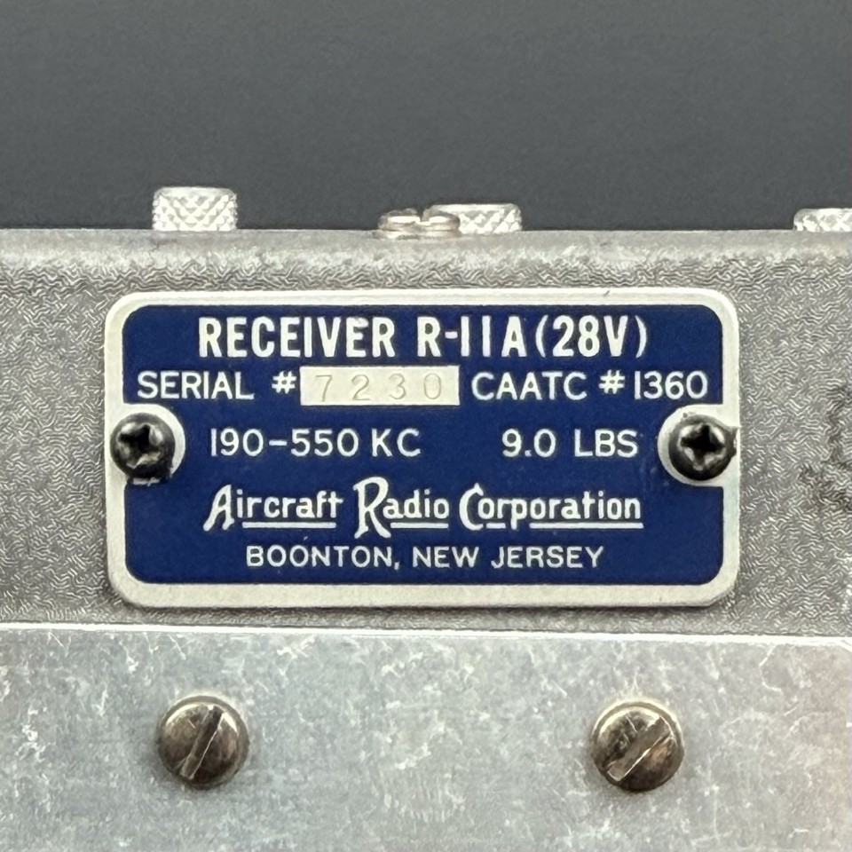 Aircraft Radio Corp R-11A 28V Military Aircraft Receiver ARC Type | eBay
