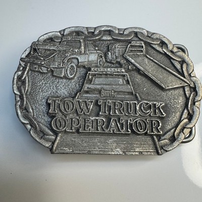 Vintage Tow Truck Operator Belt Buckle Metal 1996 C&J Inc USA Made | eBay