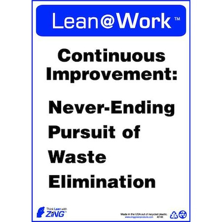 ZING 2186 Lean Sign,Lean At Work Improvement,14X10, 2186 | eBay
