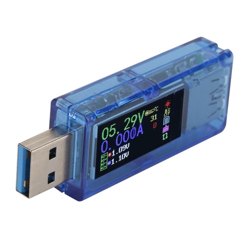 USB 3.0 Color LCD Voltmeter Ammeter Current Meter Multimeter Charger ...
