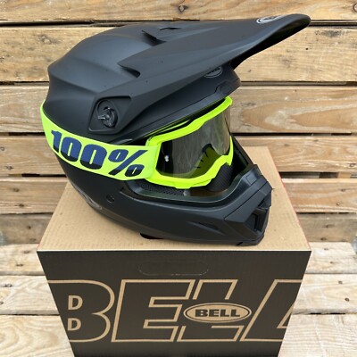 BELL MX-9 MIPS HELMET MOTOCROSS MX BIKE - MATTE BLACK with 100% ACCURI ...