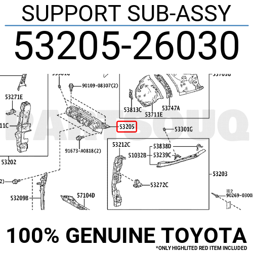 5320526030 Genuine Toyota SUPPORT SUB-ASSY 53205-26030 | eBay Australia