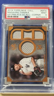 Masahiro Tanaka - 2019 Topps Musuem Collection Quad Relics Copper PSA 9 ...