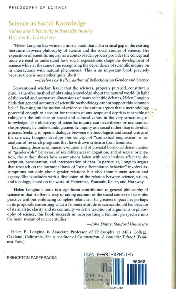 Science As Social Knowledge: Values and Objectivity in Scientific ...