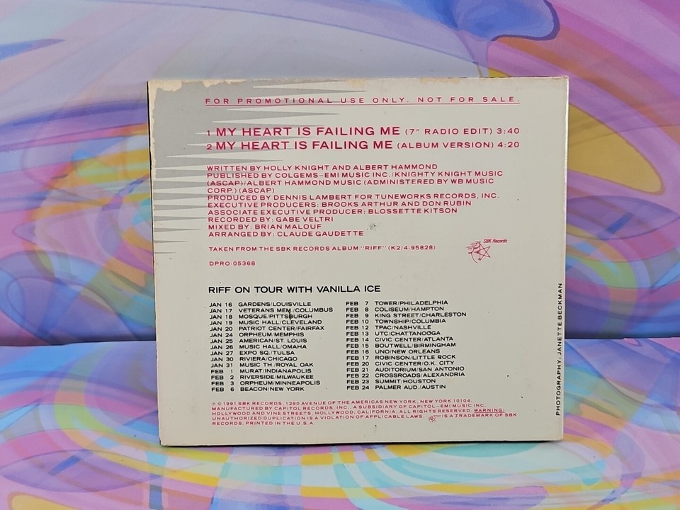 Riff ‎– My Heart Is Failing Me (CD Single, 1991, SBK) 77779582822 | eBay