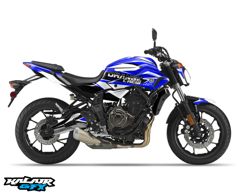 Graphics Kit for YAMAHA FZ-07 MT-07 (2015-2017) Orange-crew - Blue | eBay