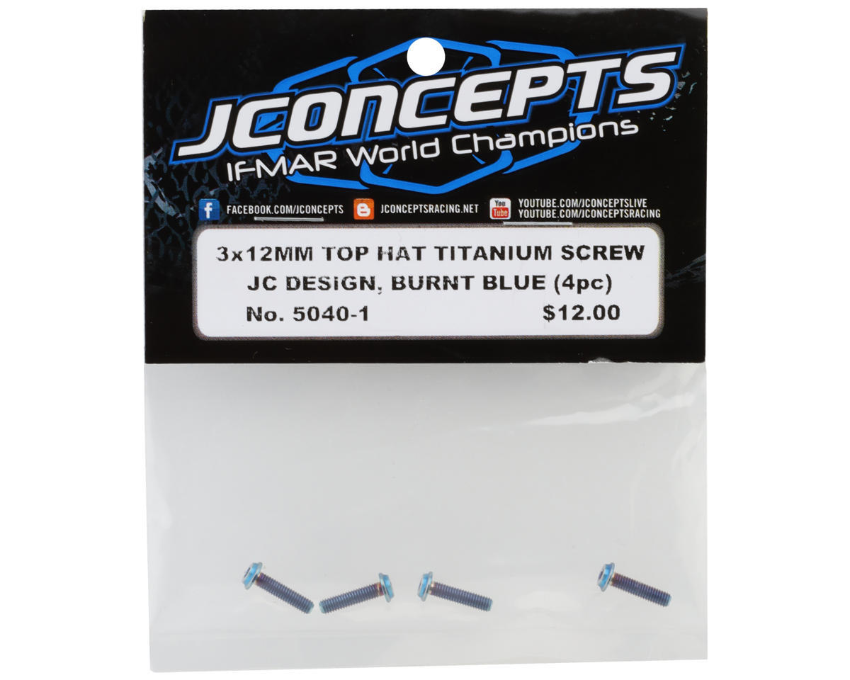 JConcepts 3x12mm "Top Hat" Titanium Screws (Blue) (4) [JCO5040-1] | eBay