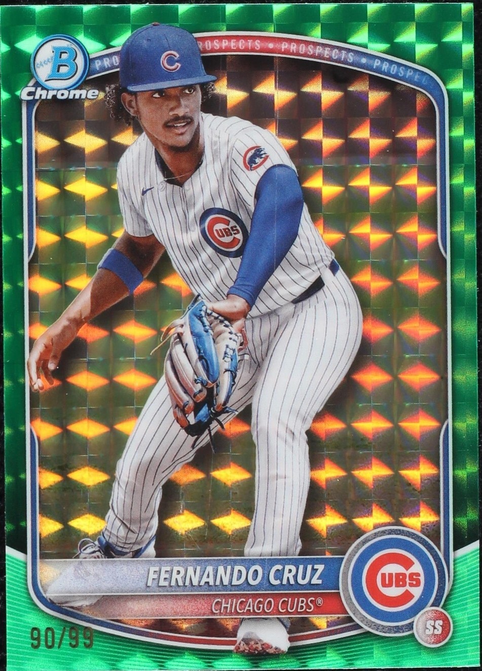 2025 Bowman - Chrome Prospects Fernando Cruz #BCP-110 Green Geometric ...