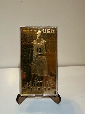 Shaquille O'Neal, USA #13 23 Karat gold sculpted jumbo card. Classic ...
