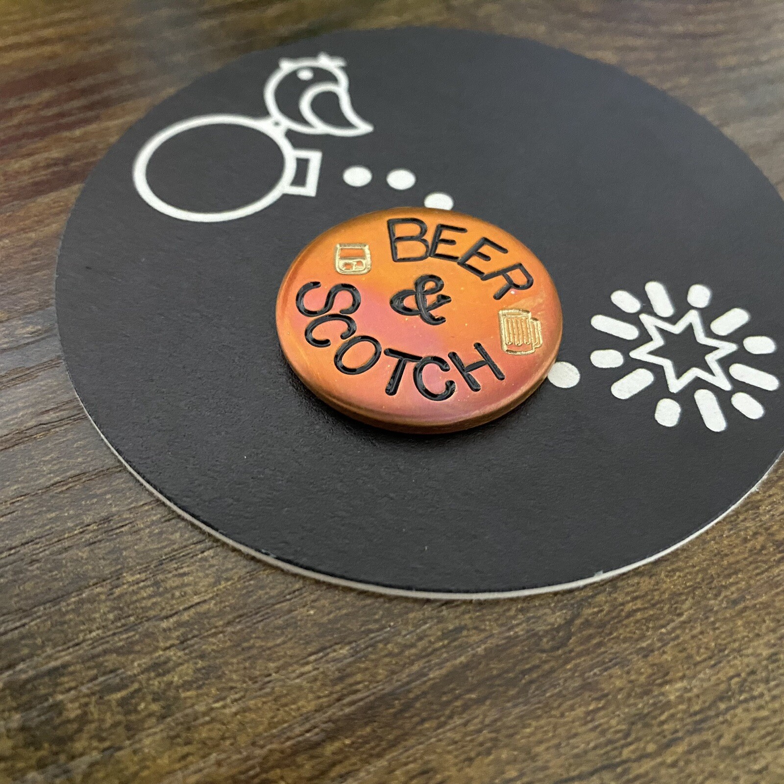 BEER & SCOTCH! Hand Made Custom Copper Golf Ball Marker! | eBay