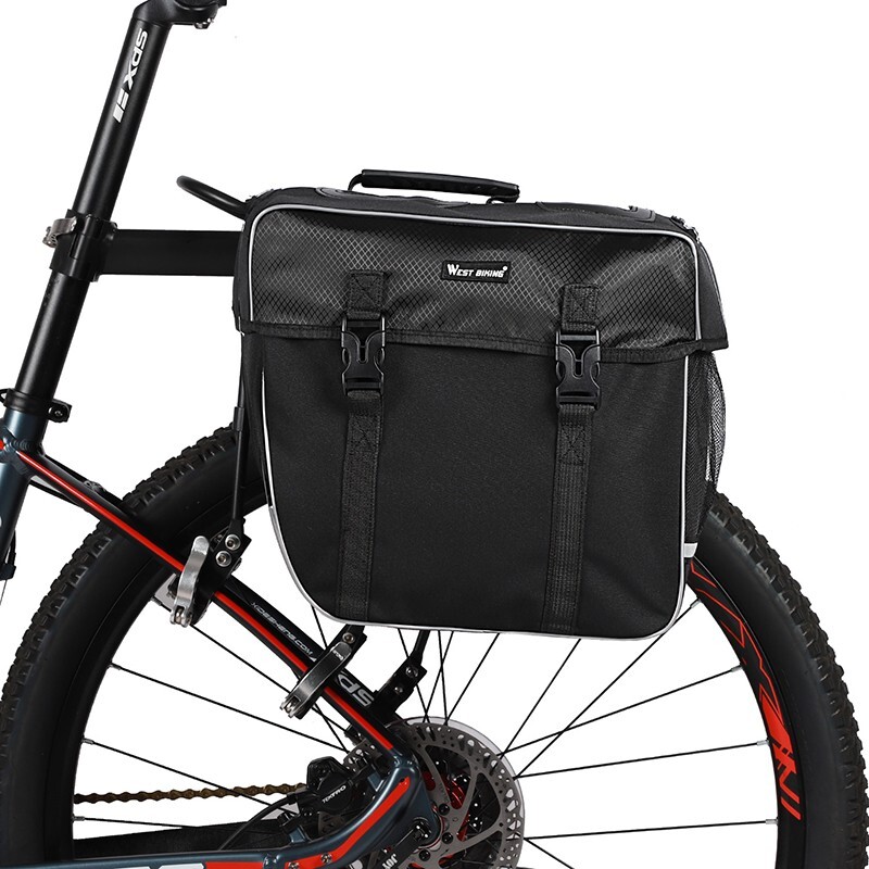 WEST BIKING Bicycle Rear Rack Pack Waterproof Double Bike Panniers ...