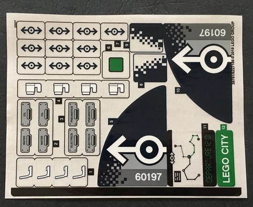 LEGO Sticker Sheet For City Set 60197 - Passenger Train - Railway Signs ...