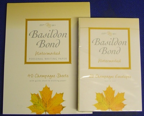Set Of Basildon Bond Number 2 Champagne Writing Paper & Envelopes ...