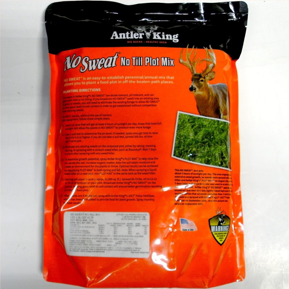 4oz BULK BAGS ANTLER KING NO SWEAT NO TILL DEER FOOD PLOT SEED MIX ...