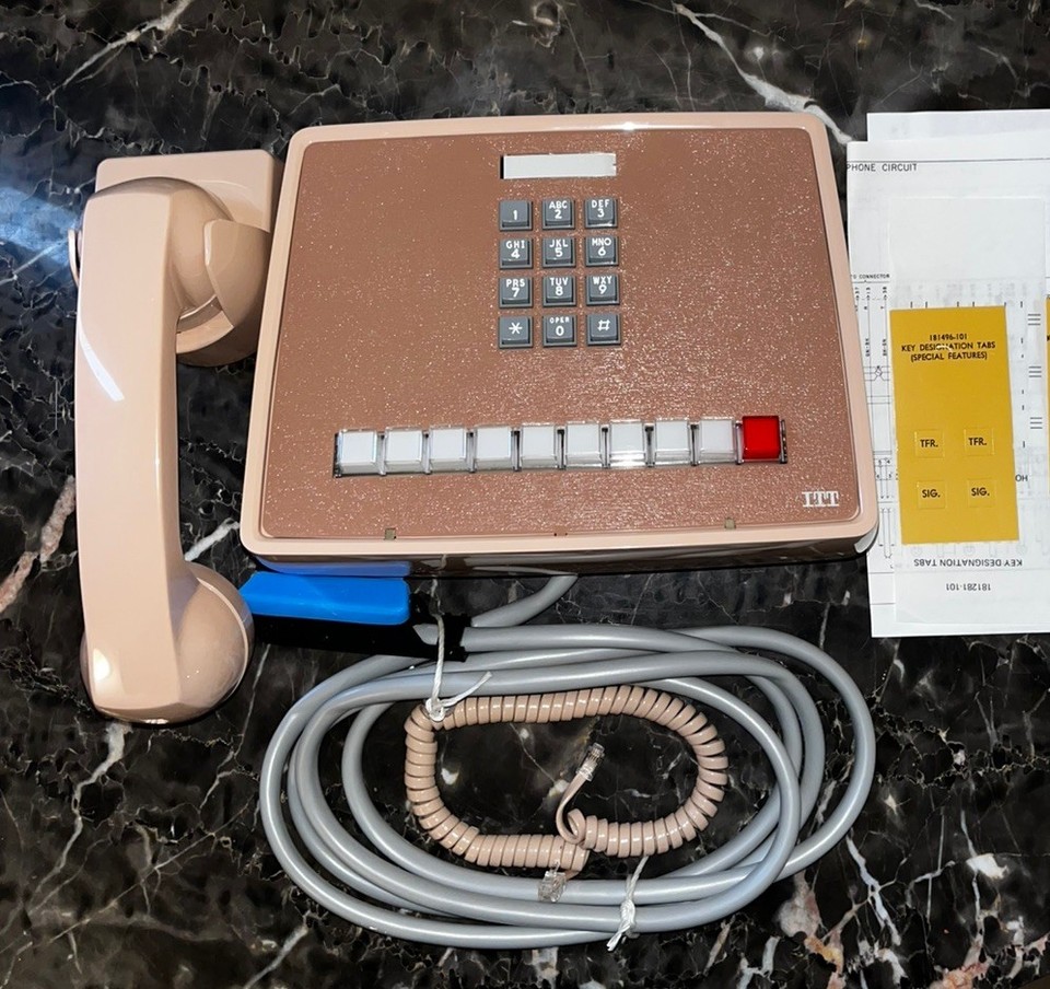 Vintage ITT Multi-Line Key 10/Wall Telephone (Beige 11/92E ). New Old ...